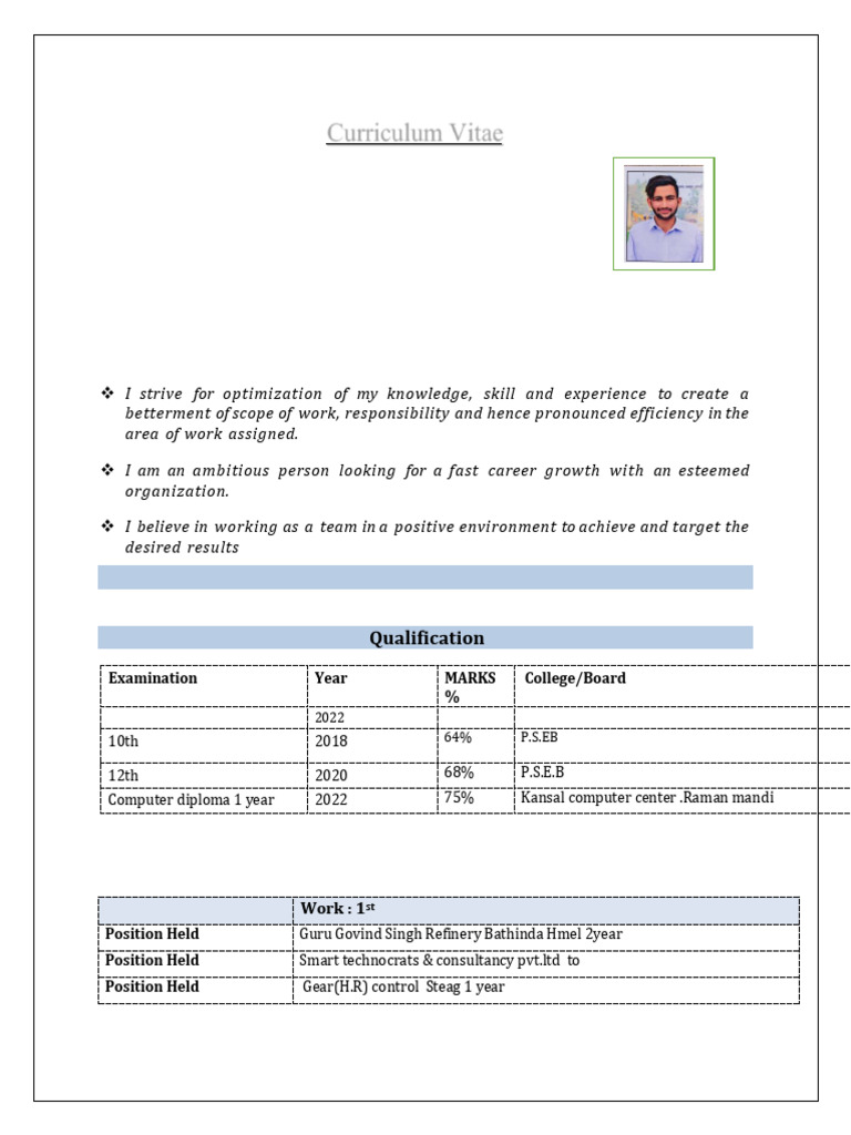 Curriculum Vitae: Name Sarbjeet Singh | PDF | Punjab | Indian Religions