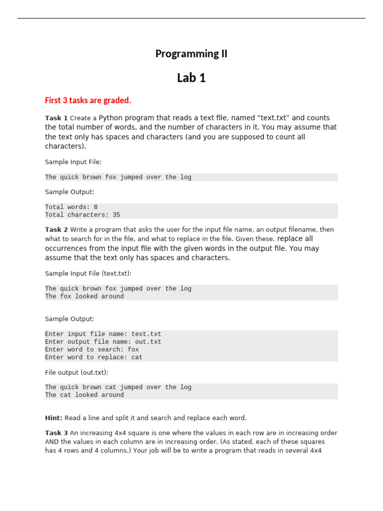 COMP111 Lab 1 File IO 2 | PDF | Filename | Computer Programming