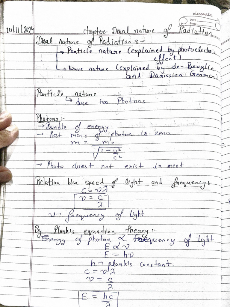 Physics Ch Dual Nature of Radiation | PDF