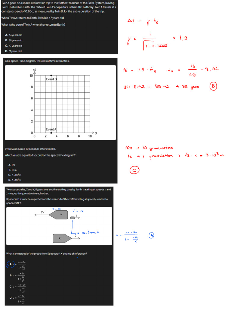 Gallilean&Special Relativity_save My Exam | PDF