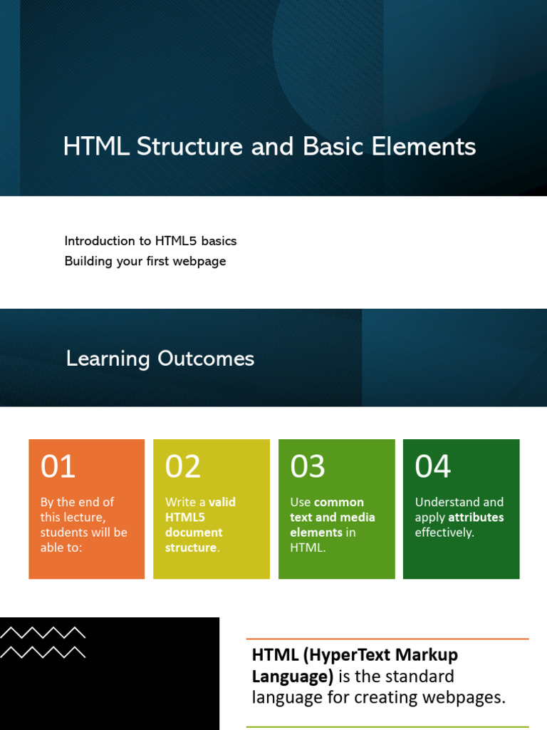 Week 2 Lecture 1 Html Basics Pdf Html Html Element