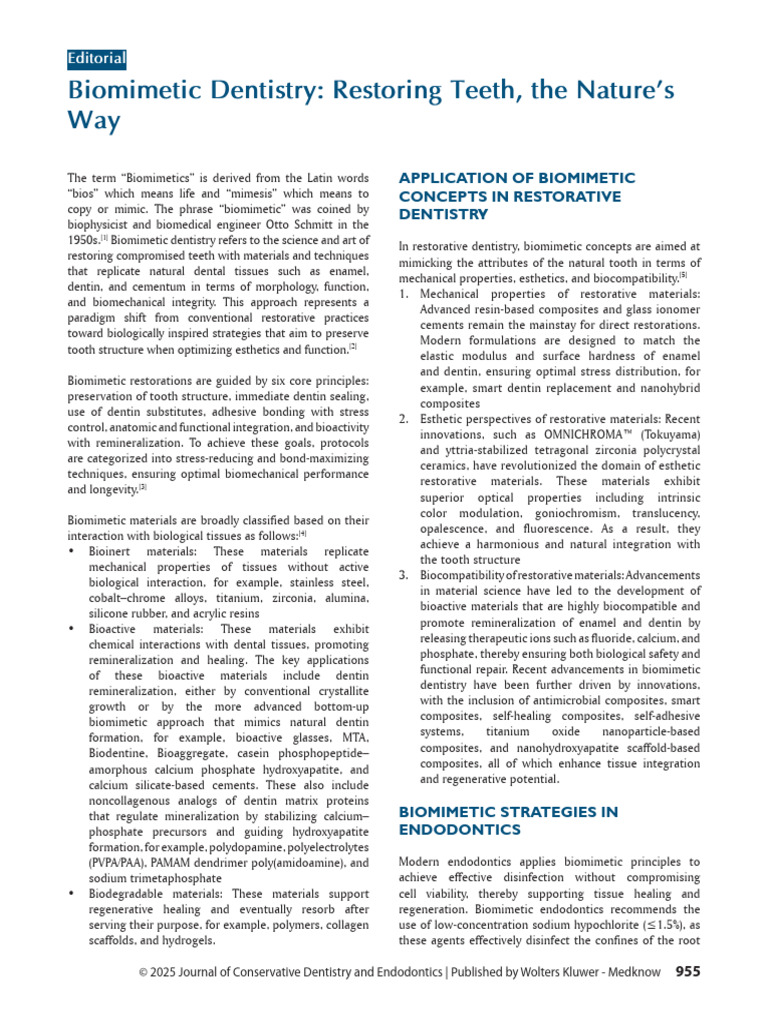 Biomimetic Dentistry Restoring Teeth, The.1 | PDF | Tooth Enamel ...