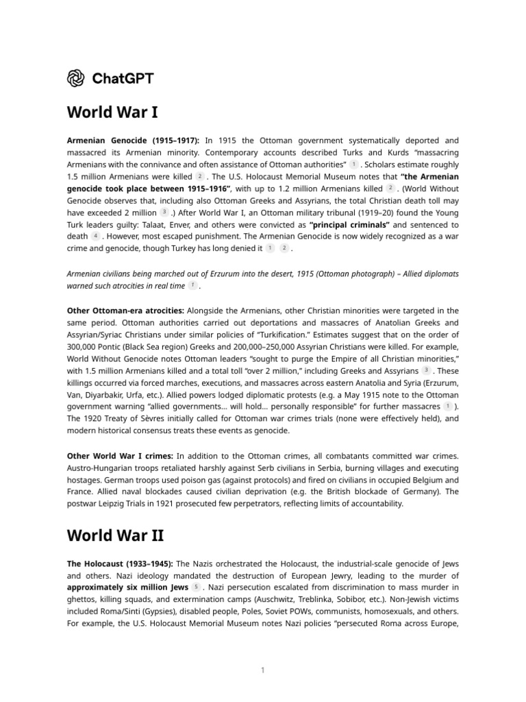 World War I | PDF | Armenian Genocide | The Holocaust
