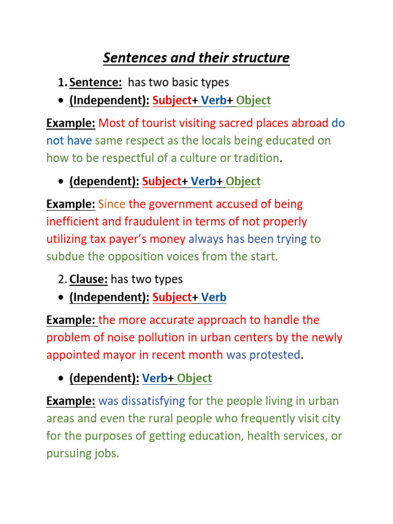 4 Type of Sentences Complex and Compound | PDF | Syntax | Linguistic ...