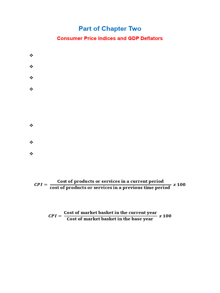 CPI and GDP Deflator Overview | PDF | Cost Of Living | Gross Domestic ...
