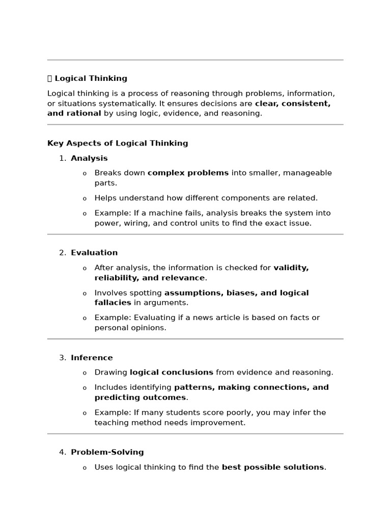 ? Logical Thinking | PDF