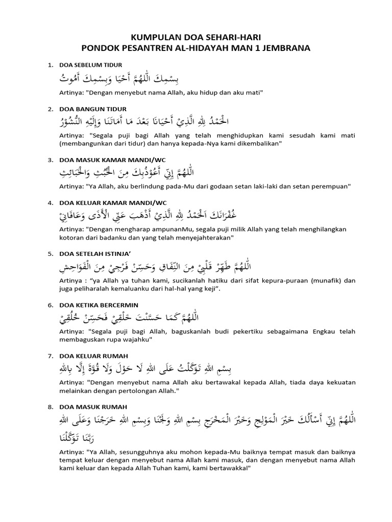 Kumpulan Doa Sehari-hari Pesantren | PDF