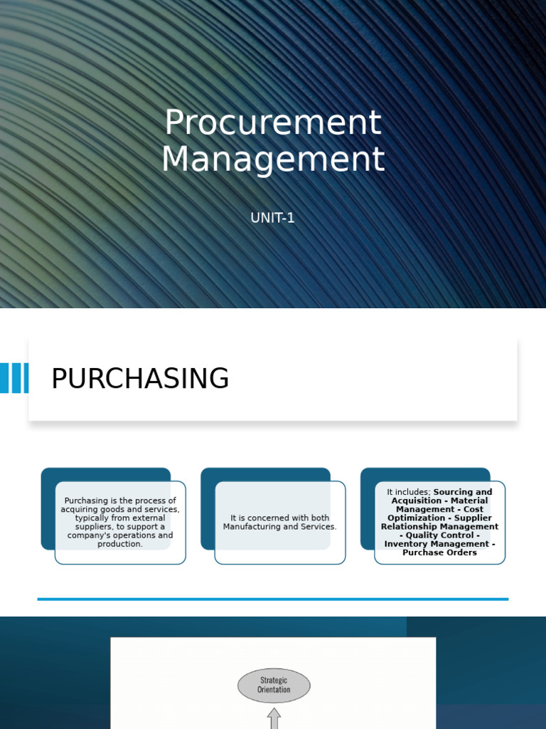 Procurement Management - 1 | PDF | Procurement | Supply Chain Management