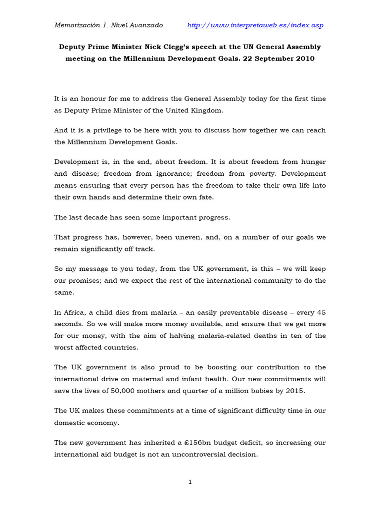 UK Commitment to Millennium Goals | PDF | Millennium Development Goals ...