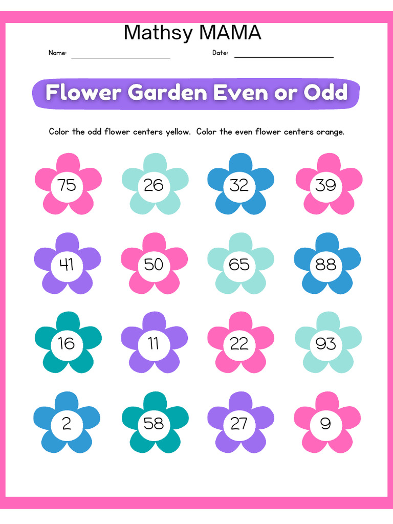 Odd and Even Numbers Worksheet | PDF