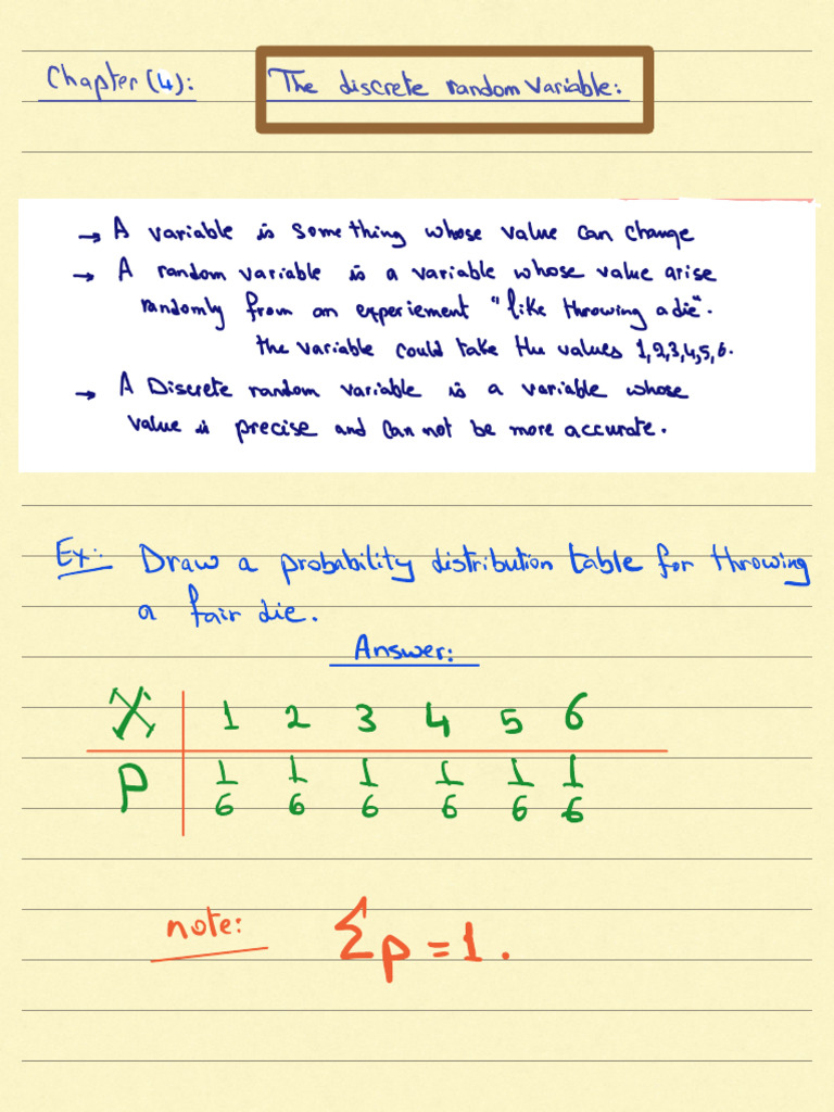 Lecture 14 The Discrete Random Variable Lecture | PDF | Probability ...
