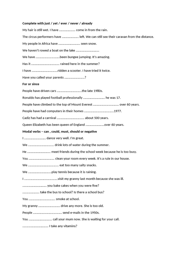 Present Perfect with Modal Verbs | PDF