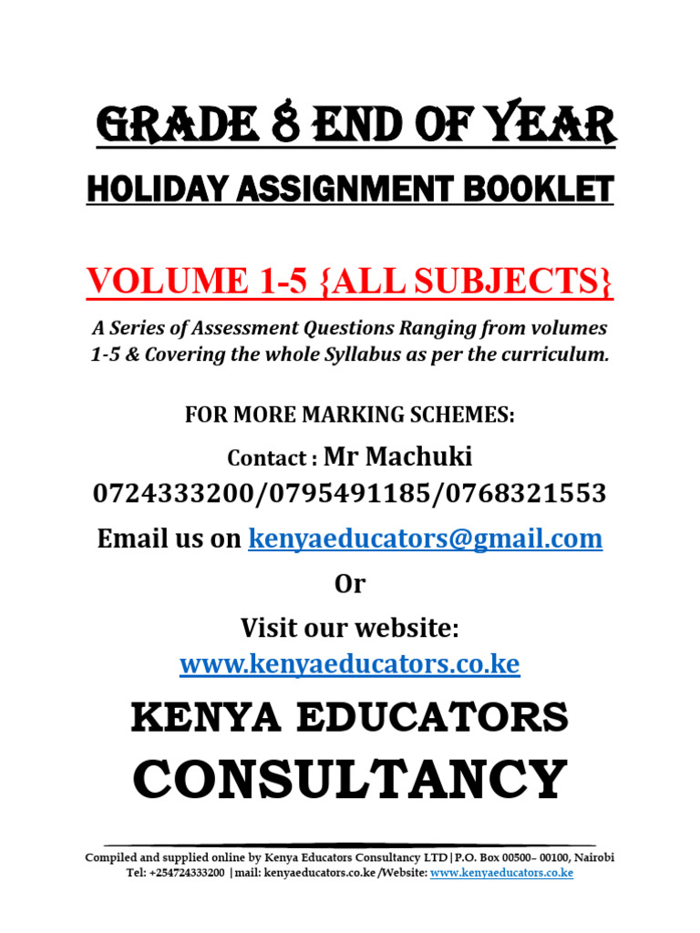 Grade 8 Holiday Assignment Booklet | PDF | Insects