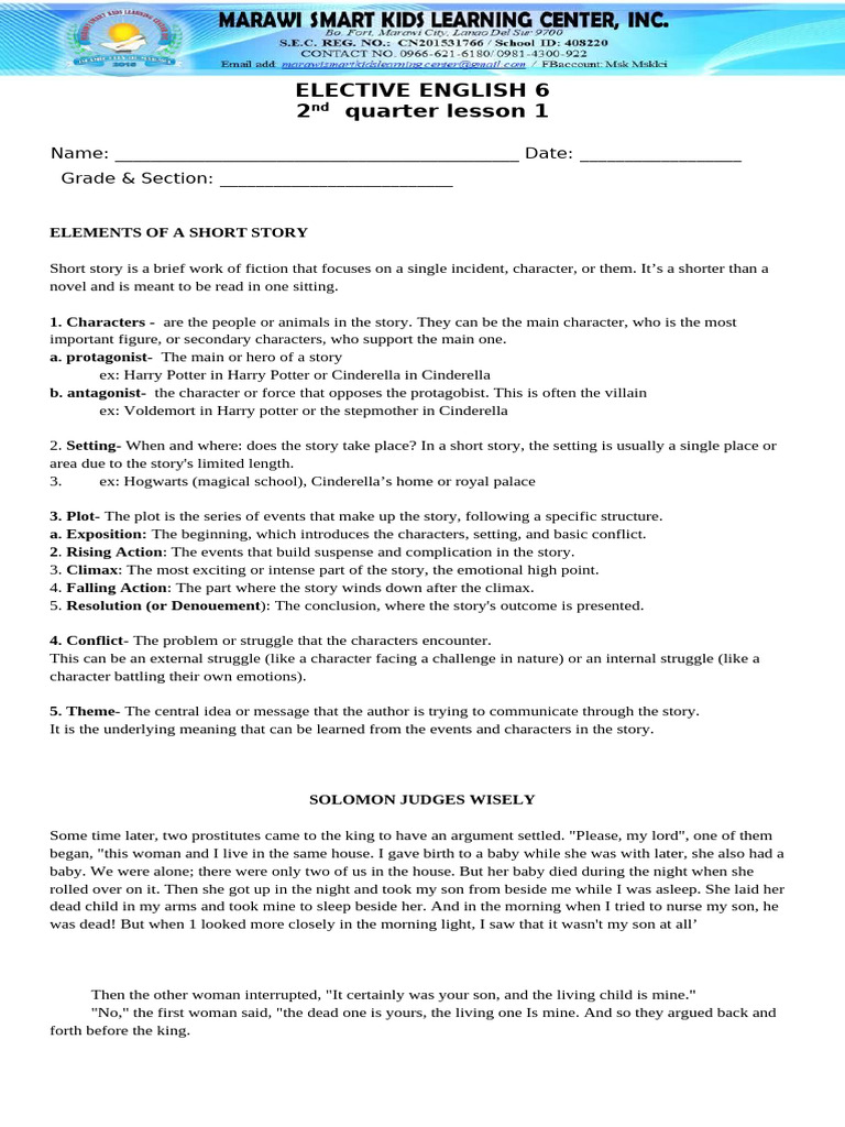 2nd Quarter Grade 6 Short Story | PDF | Plot (Narrative)