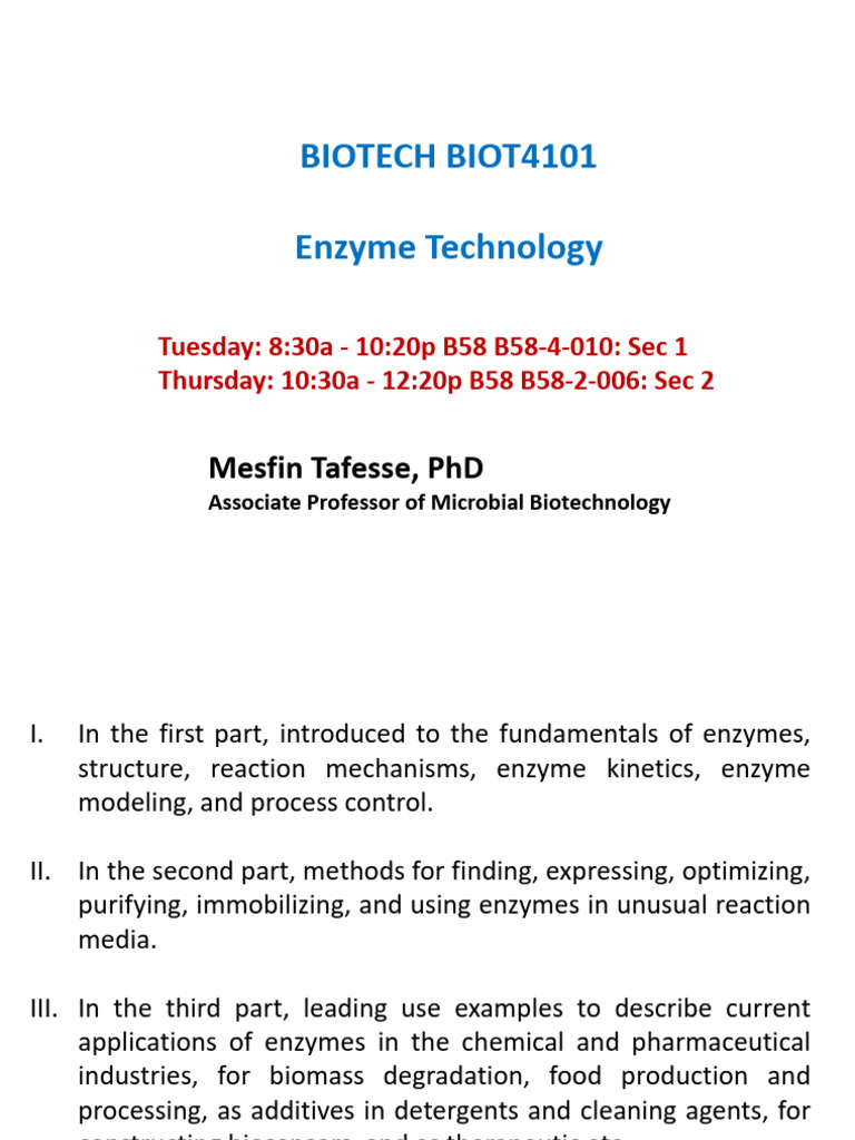 Enzyme Technology Overview and Applications | PDF | Active Site | Enzyme