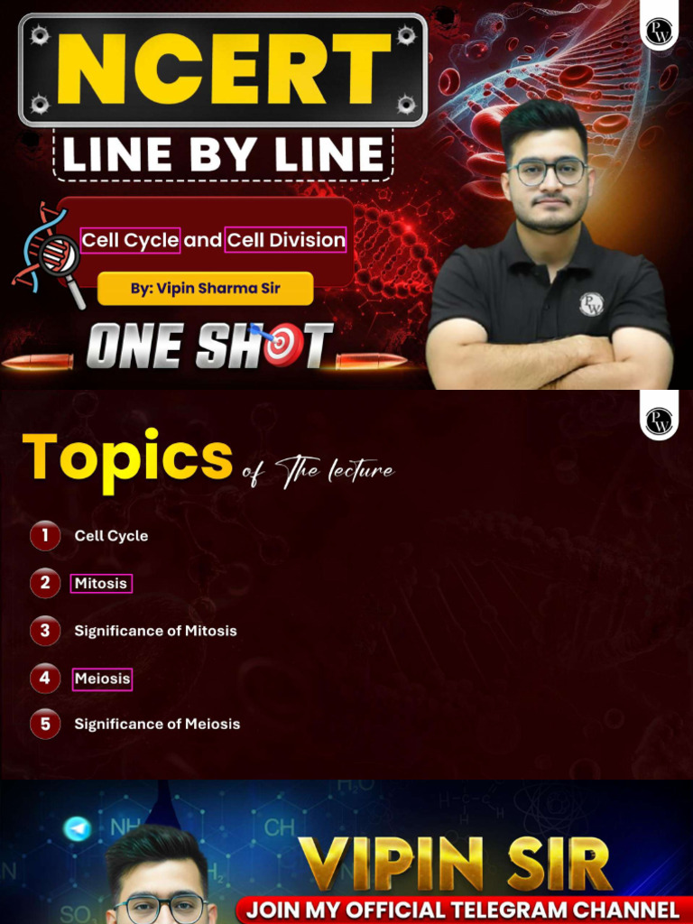 Cell Cycle and Cell Division - Class Notes - NCERT Line by Line 2026 | PDF