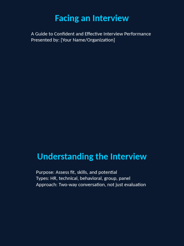 Facing An Interview Presentation | PDF
