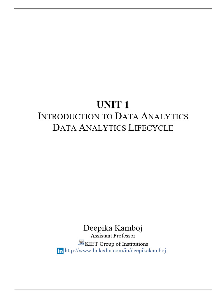 UNIT 1 - Decent | PDF | Data Analysis | Analytics