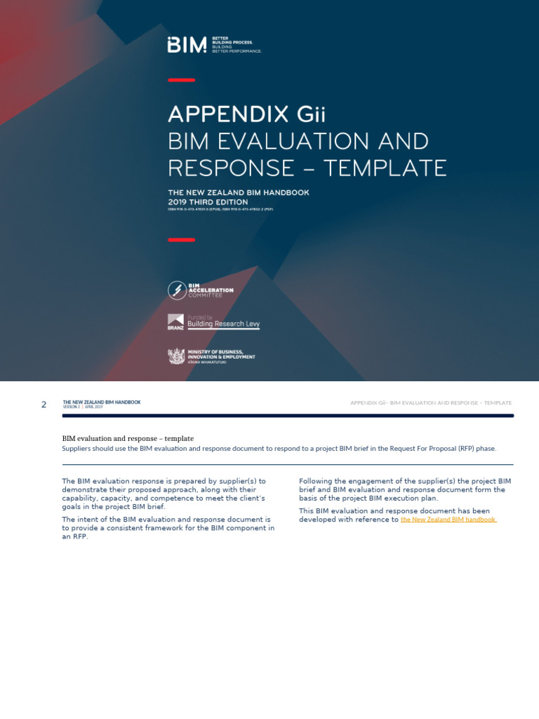 NZ BIM Handbook Appendix+Gii BIM Evaluation and Response Template April 19 | PDF | Building ...