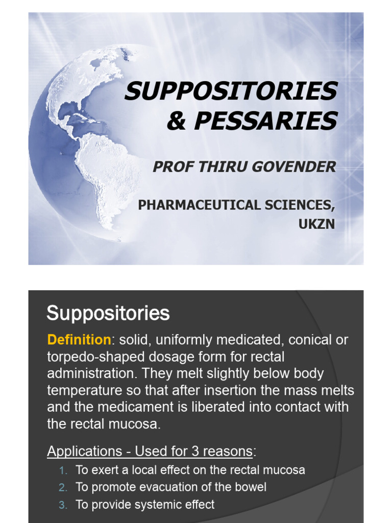 Suppositories and Pessaries | PDF | Rectum | Polyethylene Glycol