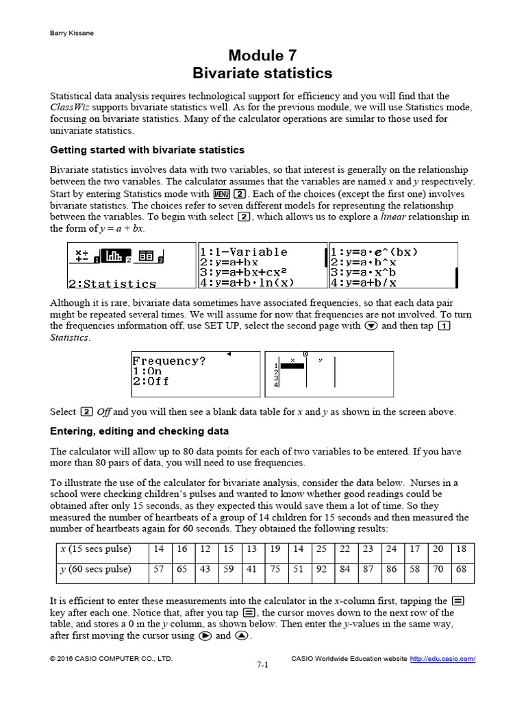 Introducing Mathematics - Bivariate Statistics (Only Problems) | PDF | Regression Analysis ...