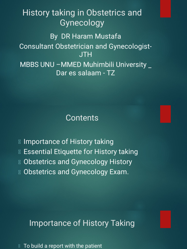 History Taking in Obstetrics and Gynecology (3) 2 | PDF | Pregnancy ...