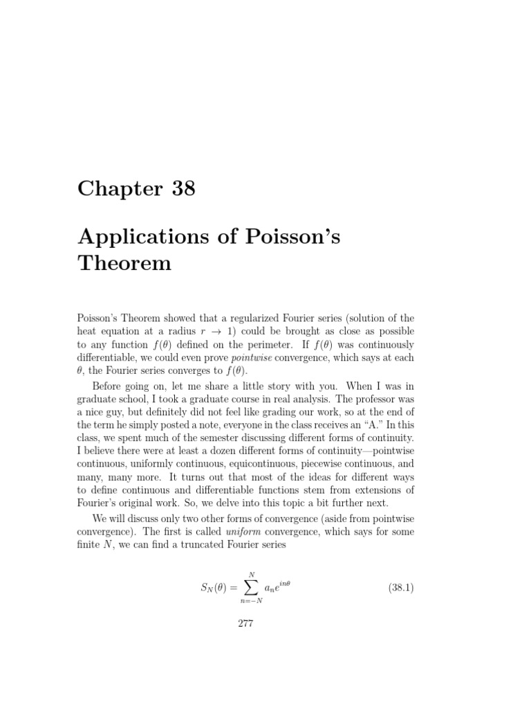 Poisson's Theorem and Fourier Series Applications | PDF | Fourier ...