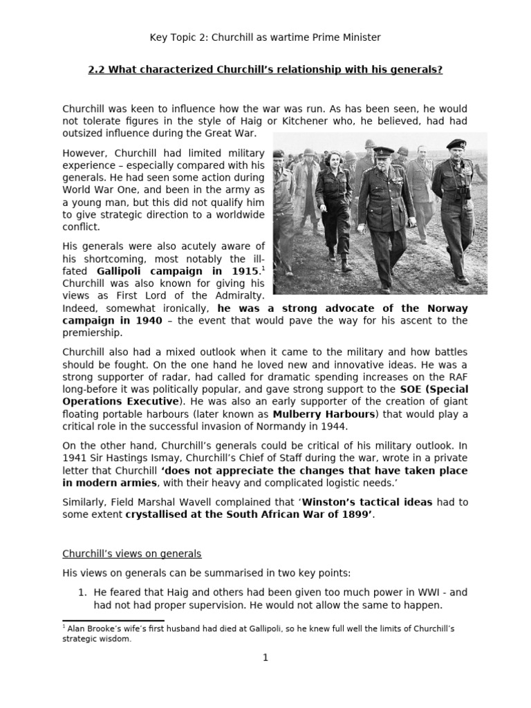 Churchill's Complex Military Relations | PDF | Winston Churchill | Military