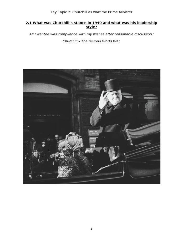 Churchill's Leadership in WWII | PDF | Battle Of Britain | Winston ...