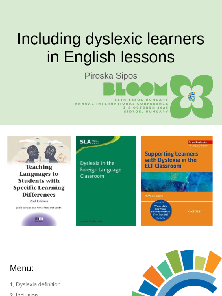 Including Dyslexic Learners in English Lessons - Conference-Ready ...