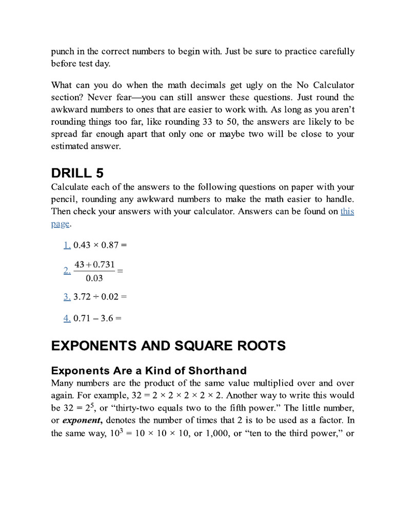 Sat Exponents Notes Pdf