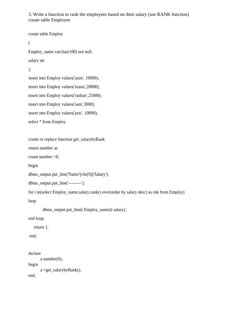 PLSQL Partb 3 | PDF