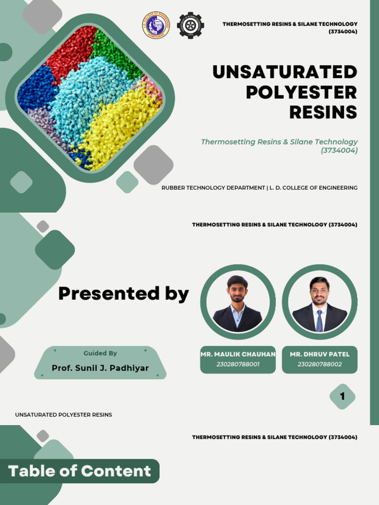 Unsaturated Polyester Resin Overview Pdf Polyester Materials 0855