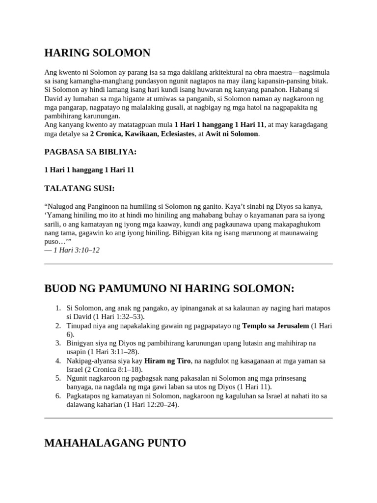 Haring Solomon | PDF