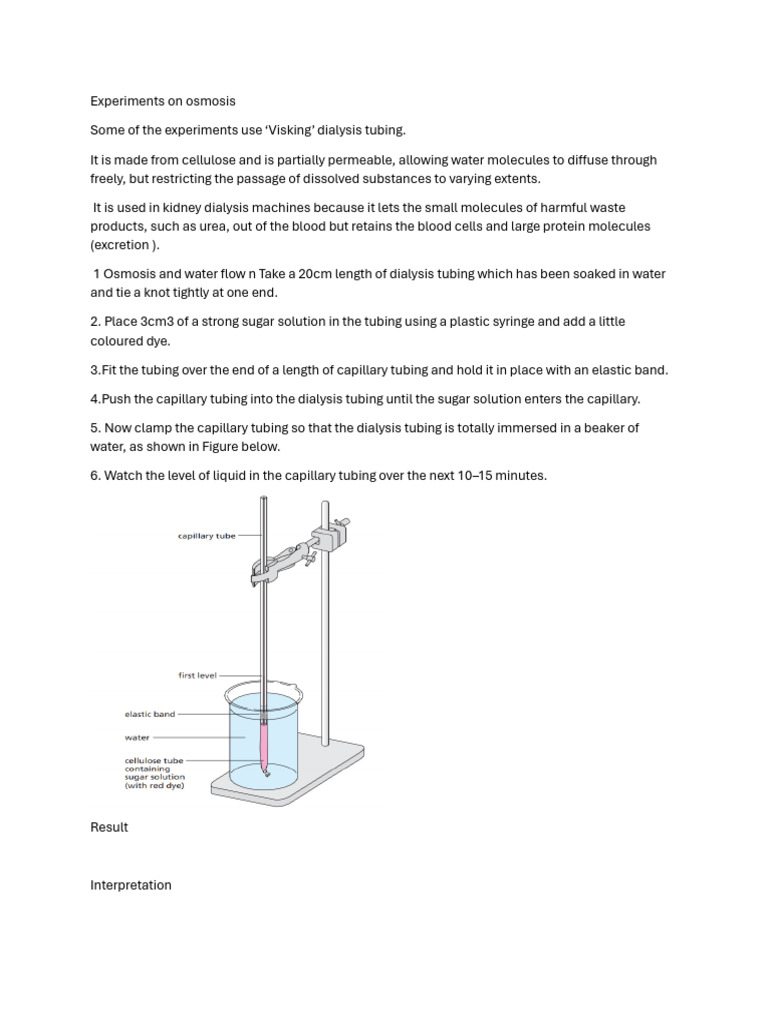 Visking Tubing Osmosis Experiment | PDF