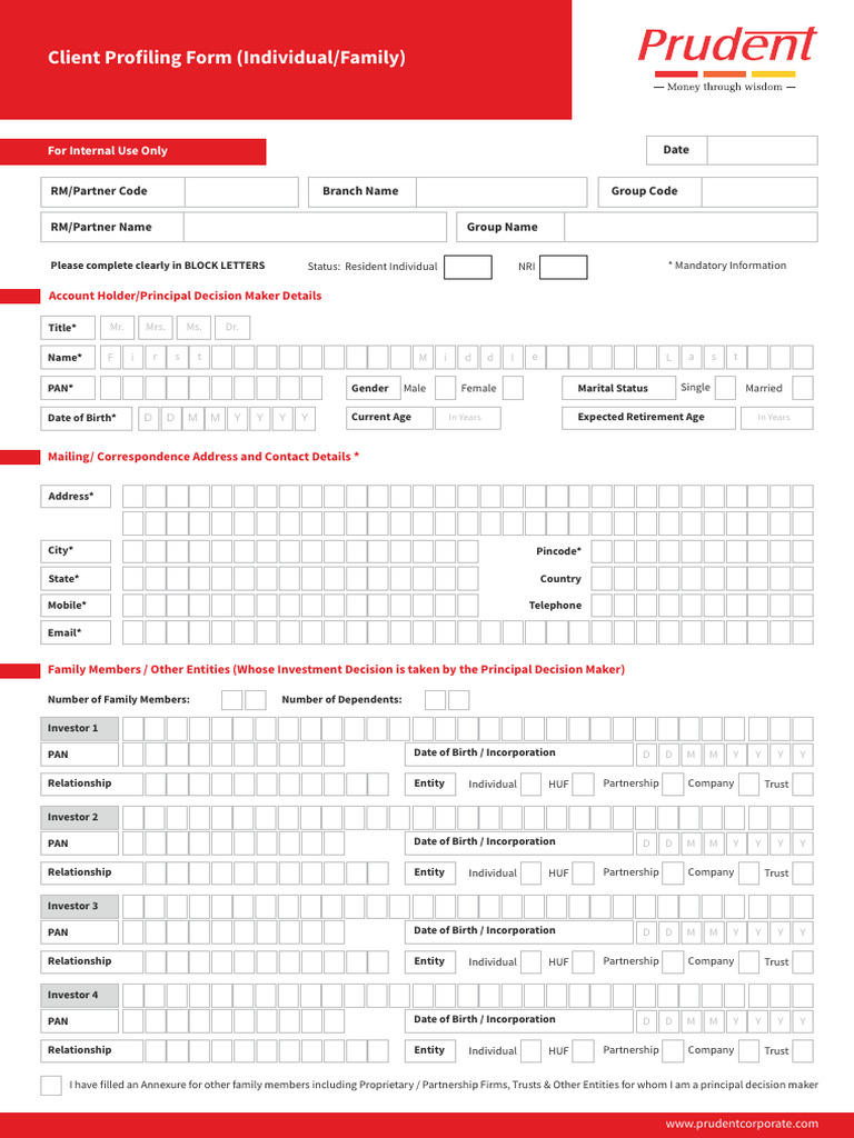 Client Profiling Form for Investors | PDF | Risk | Investing