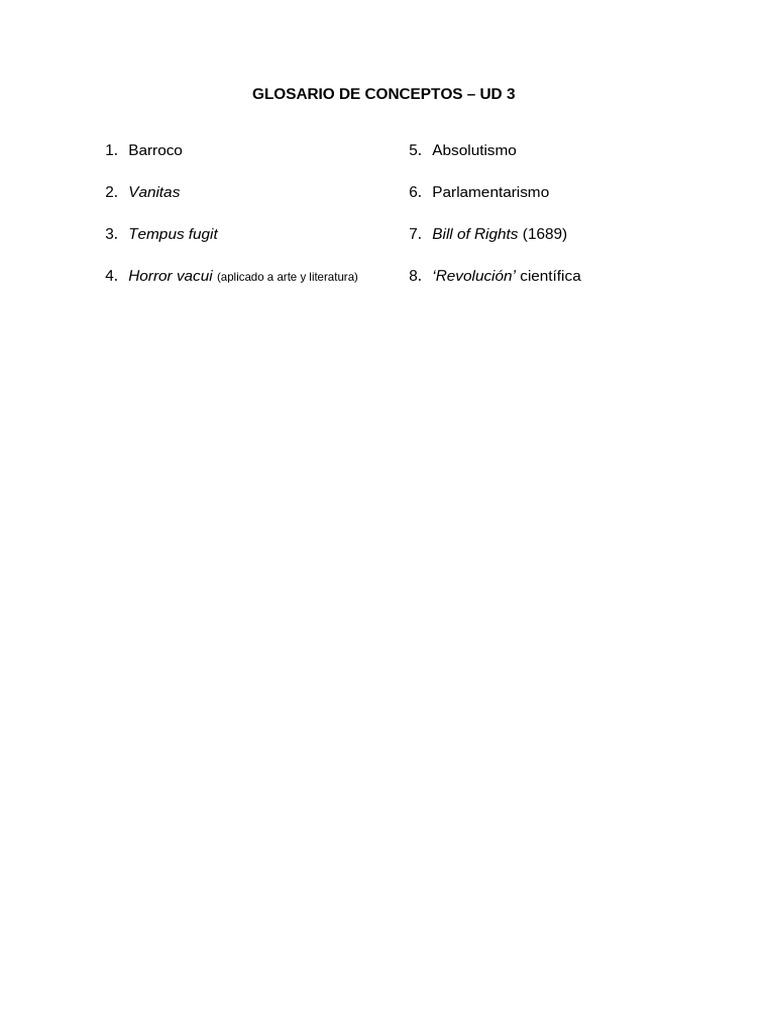 Glossari de Conceptes UD 3, 3r ESO | PDF