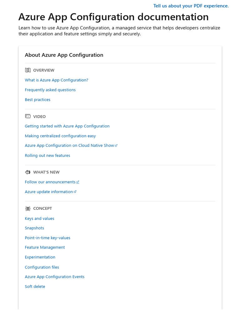 Azure App Configuration Guide | PDF | Microsoft Azure | Mobile App