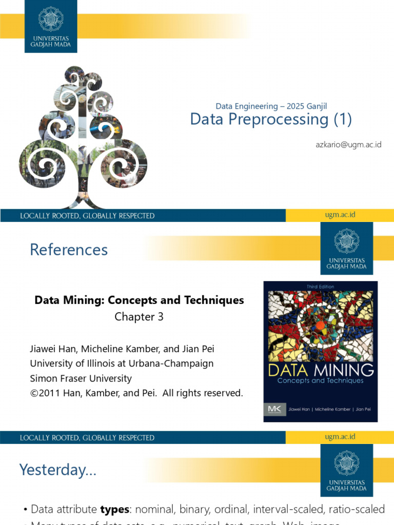 P04 Data Preprocessing (Part 1) Rekdat S1 | PDF | Covariance | Chi ...