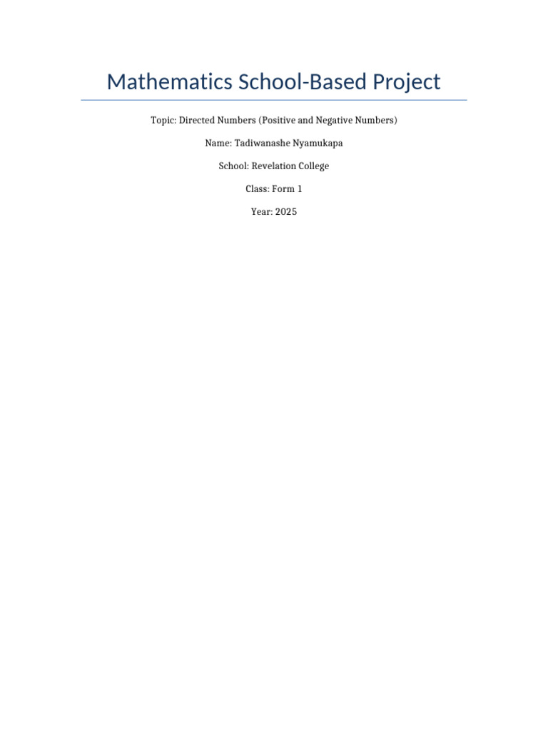 Understanding Directed Numbers in Math | PDF | Multiplication | Mathematics