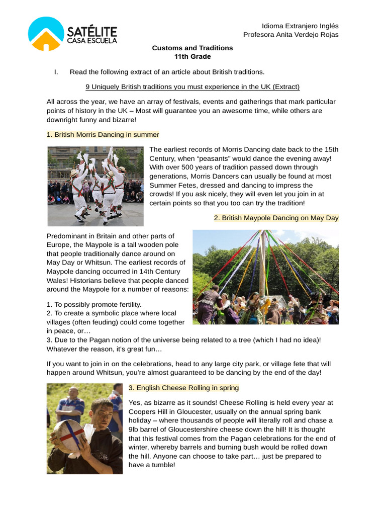 11th Grade - Reading Comprehension | PDF | Traditions