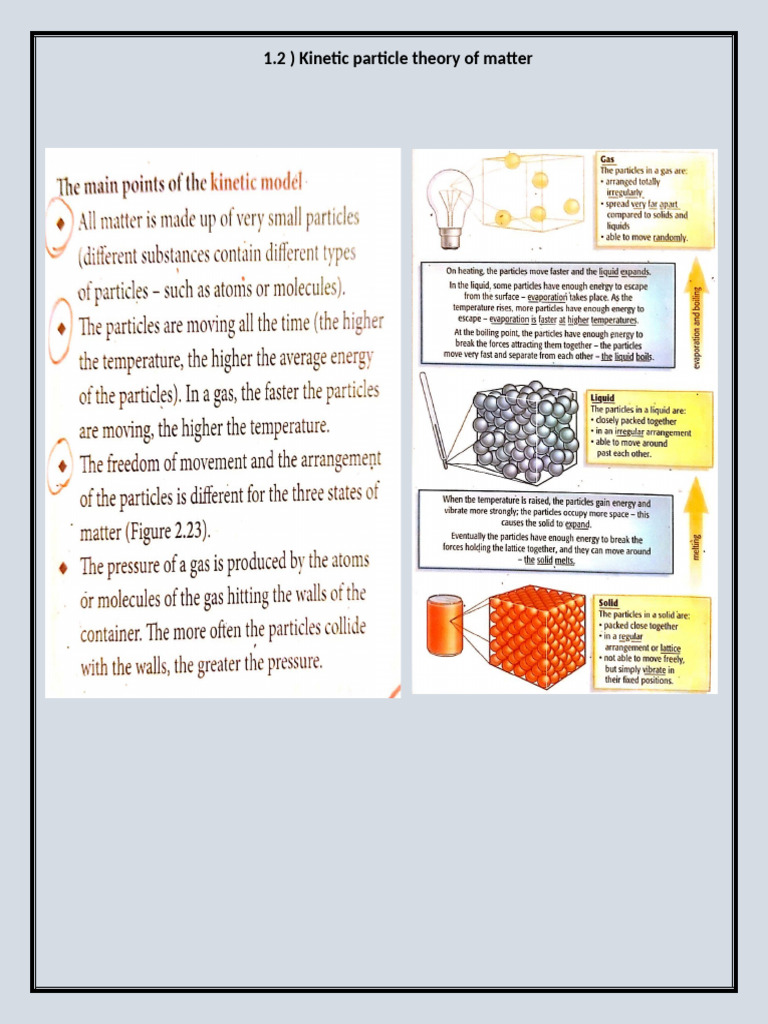 1.2 Kinetic Particle Theory of Matter | PDF