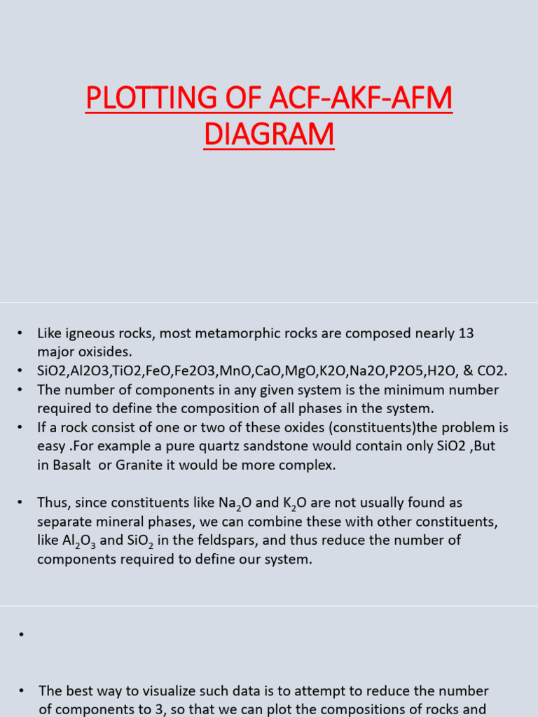Plotting of Acf-Akf-Afm Diagram | PDF | Minerals | Rock (Geology)