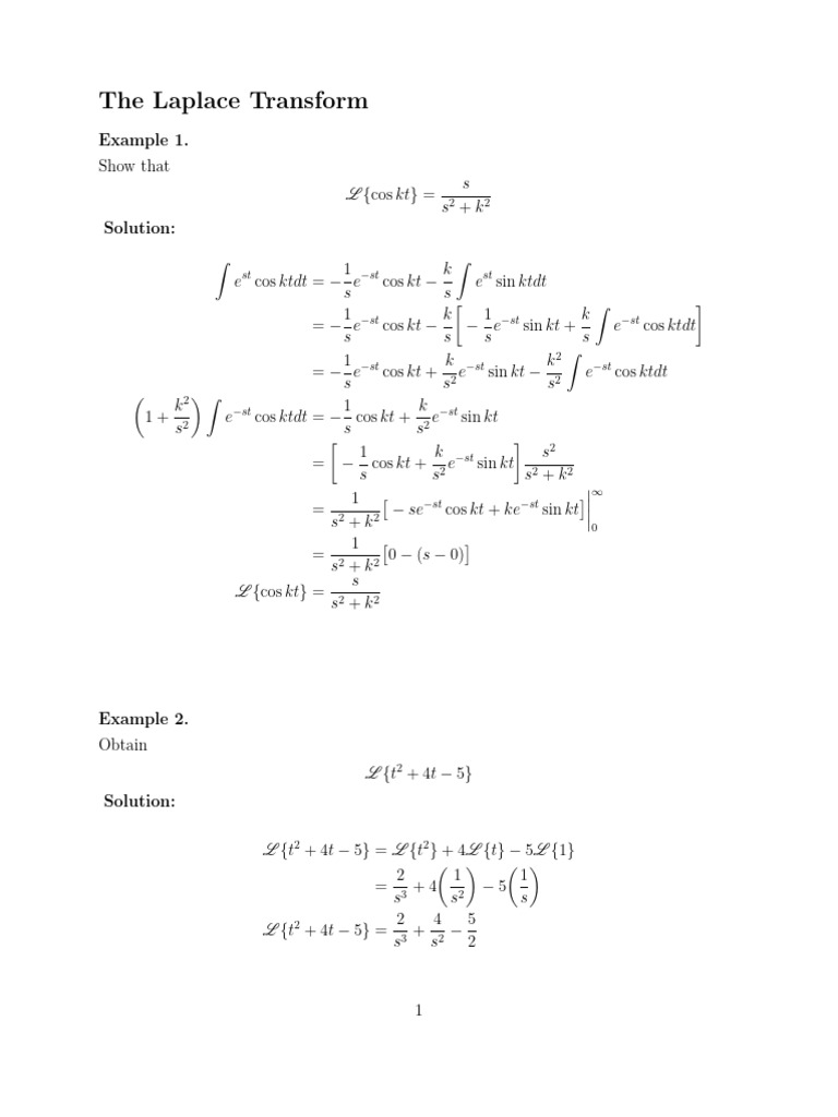 De Laplace Transform and Inverse Transform | PDF