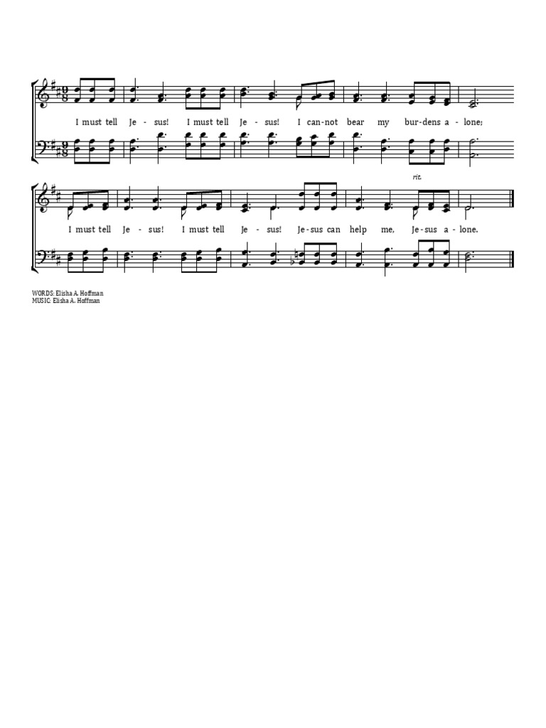 I Must Tell Jesus Refrain | PDF