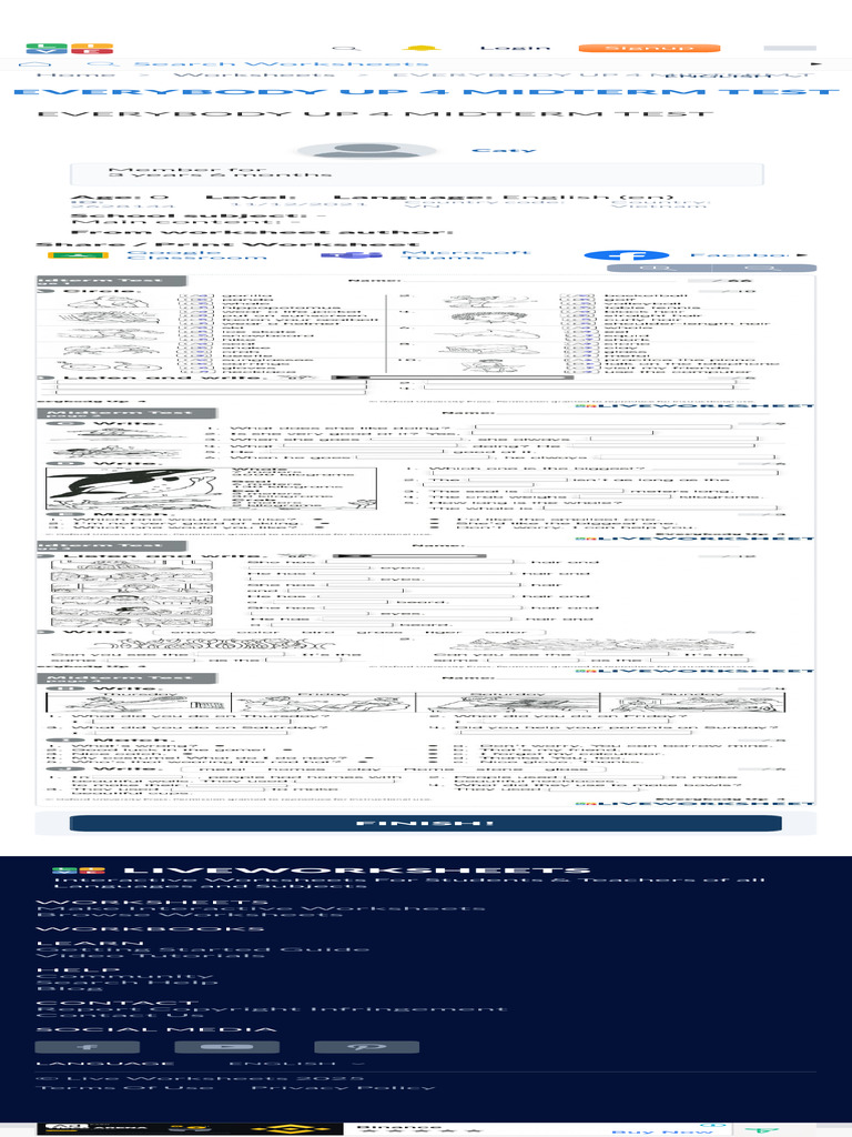 EVERYBODY UP 4 Free Interactive Worksheets 2628144 | PDF