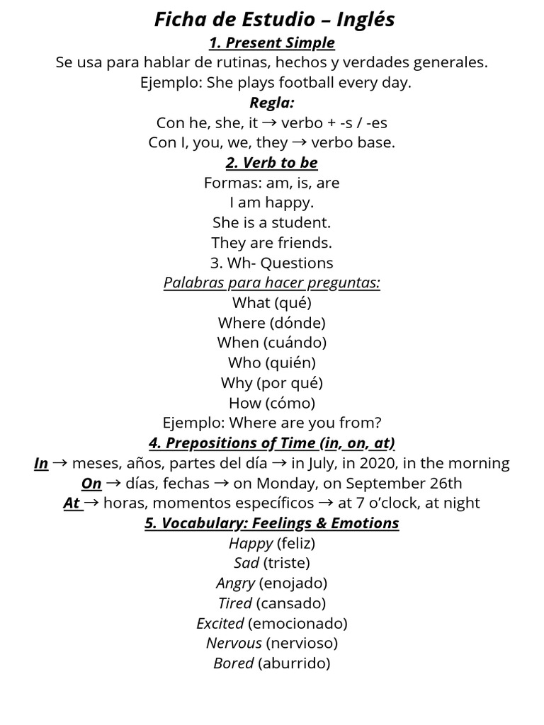 Present Simple: Palabras para Hacer Preguntas | PDF