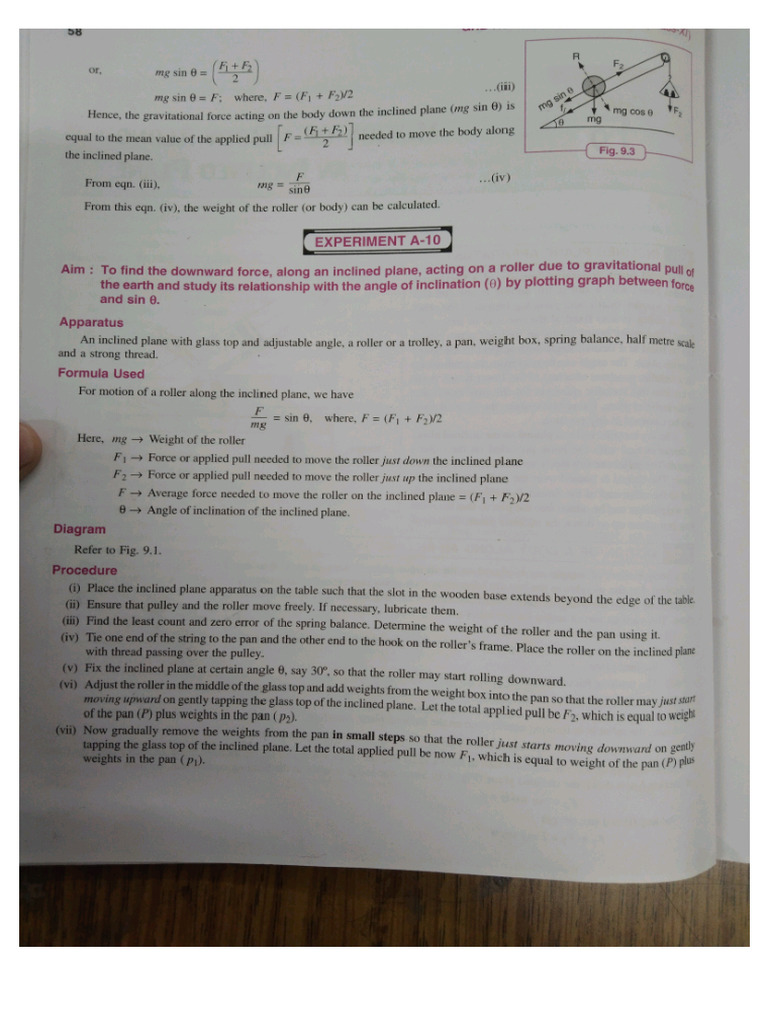Physics Experiment Inclined Plane 11 | PDF