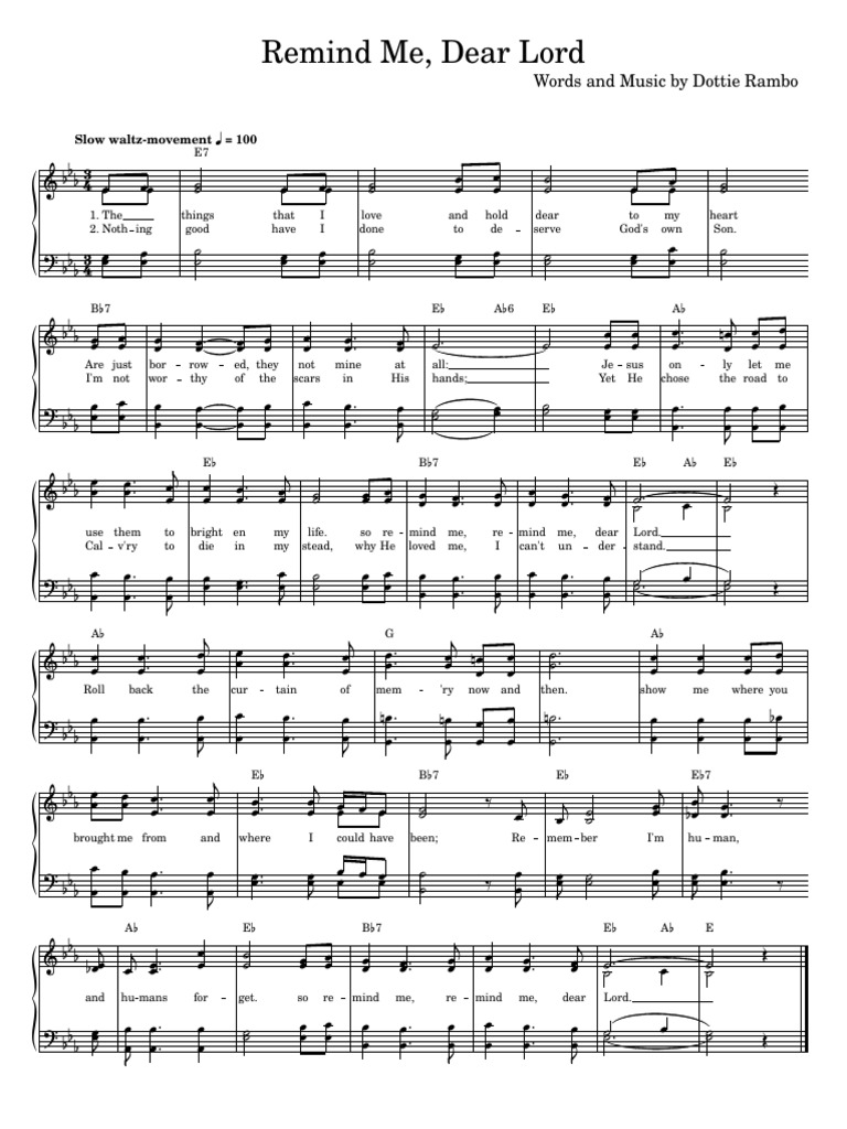 Remind Me Dear Lord Dottie Rambo | PDF