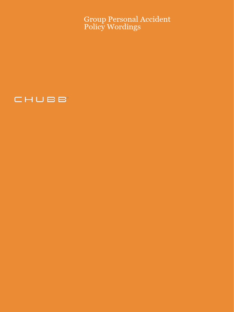 Group Personal Accident - Policy Wording | PDF | Insurance | Physician